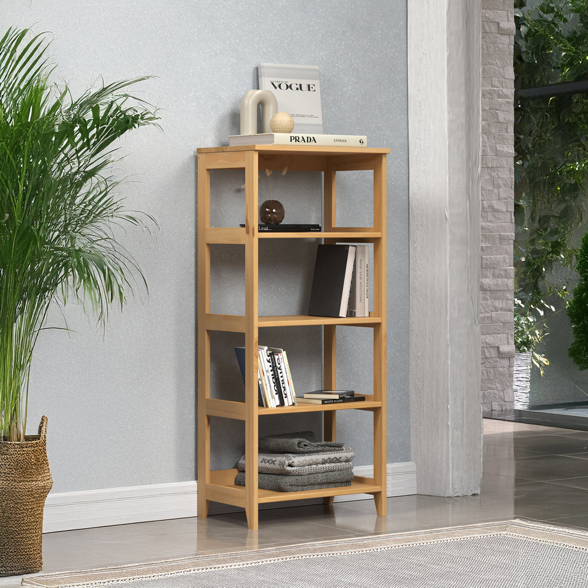 Ebern Designs Kermina Arona Solid Wood Shelving Unit & Reviews | Wayfair